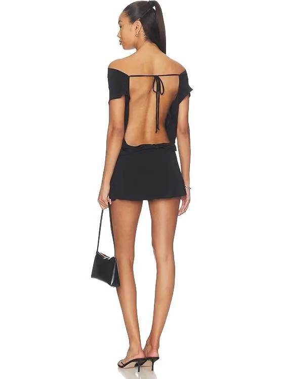 BELLA VENICE The Maya Off-the-shoulder Dress - Black