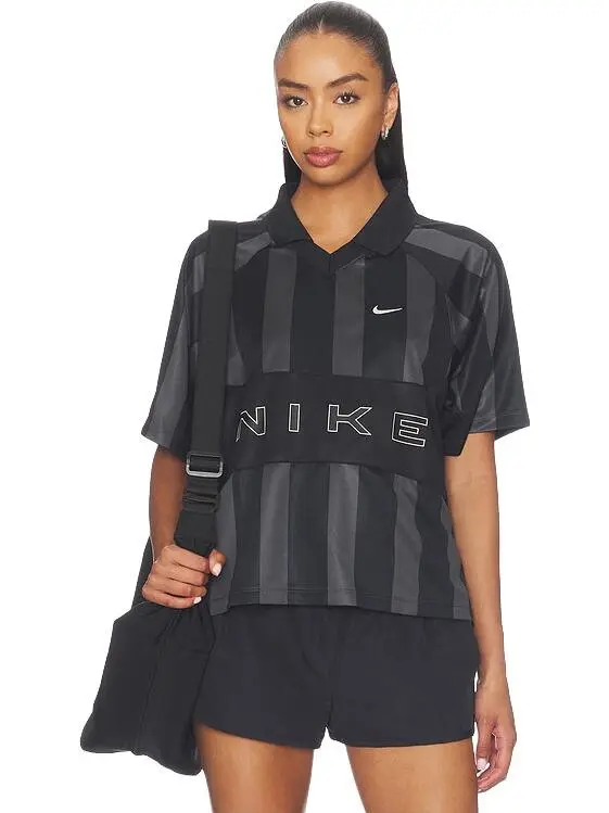 Nike Striped Oversized Short-sleeve Jersey - Black