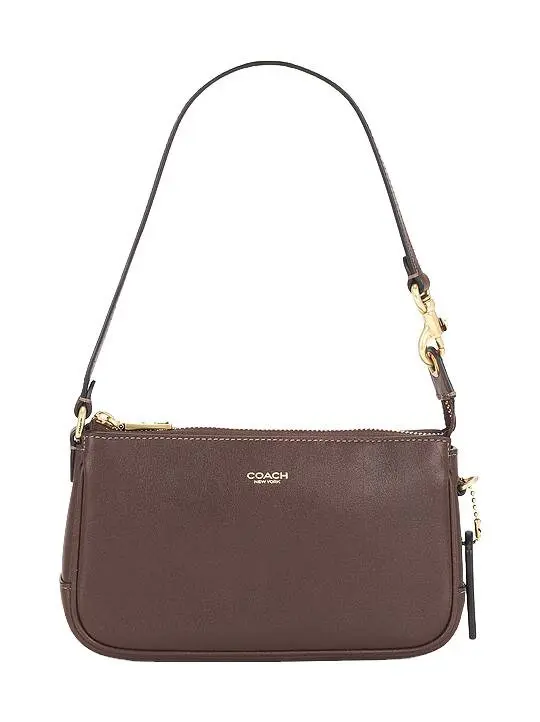 COACH Natural Grain Leather Plaza Bag 18 - Maple