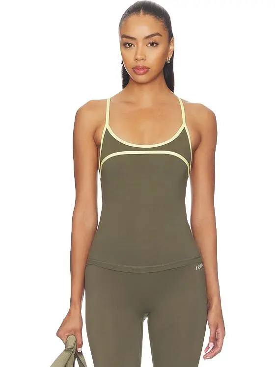 FORM Scoop Contrast Cami Top - Olive