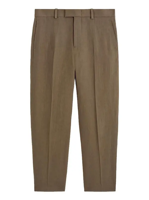Cos Linen Relaxed-fit Tapered Pants - Beige