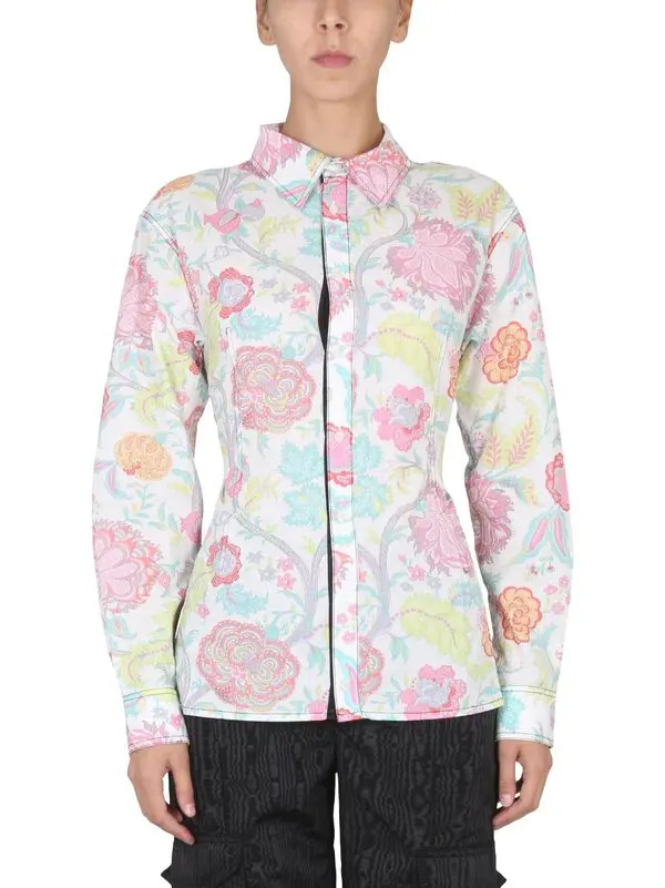 MARINE SERRE Floral Print Shirt - Multicolor