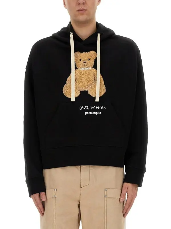 Palm Angels Bear Emblem Hoodie - Black