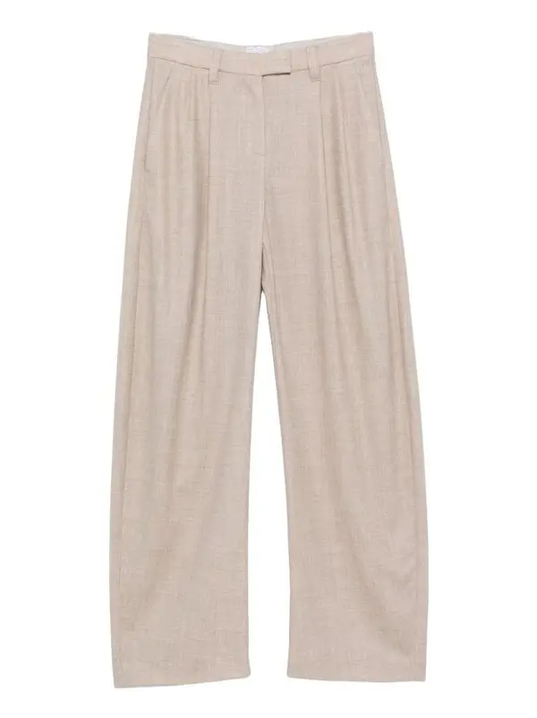 Brunello Cucinelli Wool Wide-leg Trousers - Multicolor
