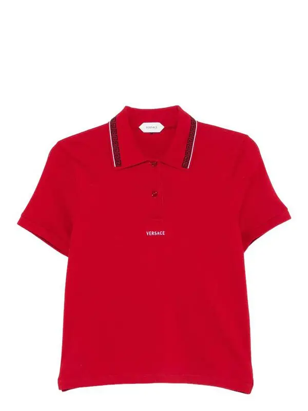Versace Short Sleeve Polo Shirt - Red