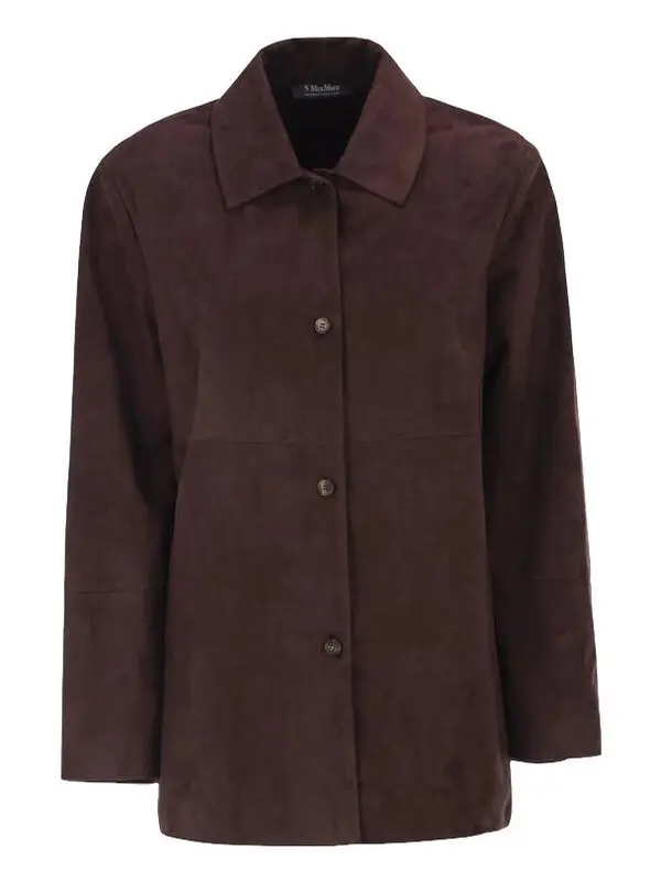 Max Mara Leather Paneled Jacket - Red