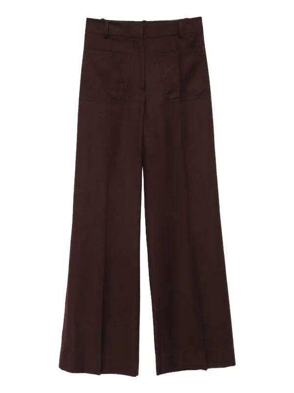 Victoria Beckham Tailored Wide Leg Trousers - Brown