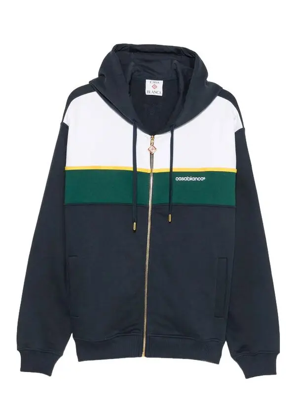 Casablanca Color-block Zip-up Hoodie - Blue