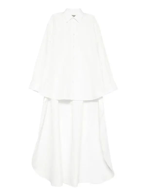 Balenciaga Silk Cotton Cape Effect Shirt - White