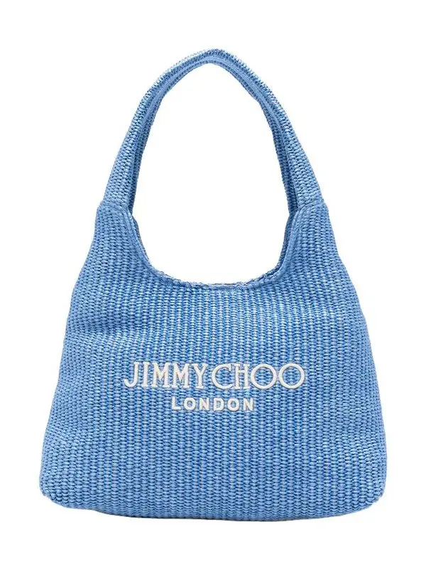 JIMMY CHOO Raffia Shoulder Bag - Blue