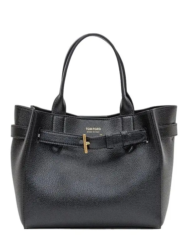 TOM FORD Calf Leather Tote Bag - Black