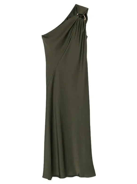 Max Mara One-shoulder Draped Cocktail Dress - Green