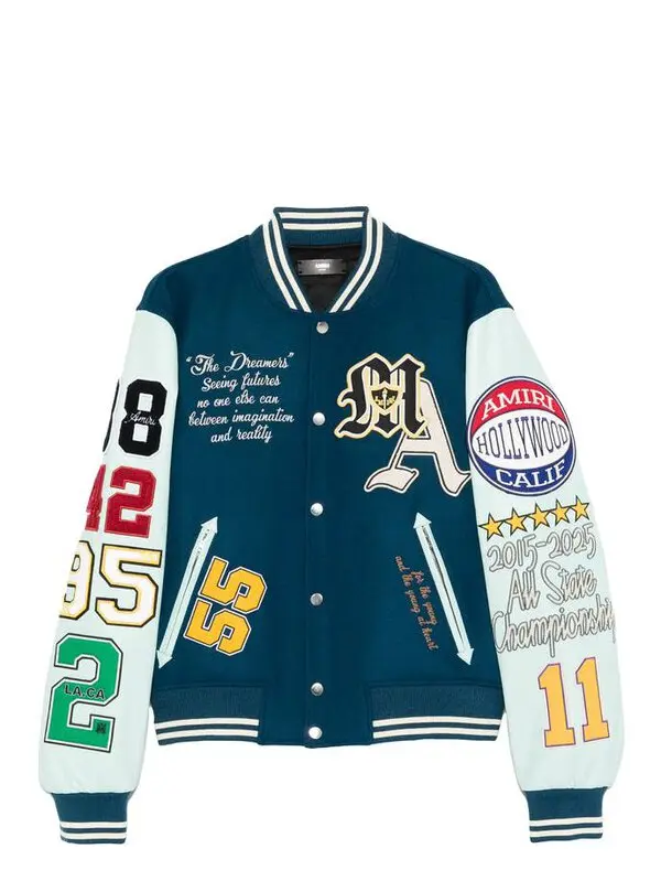 Amiri Varsity Bomber Jacket - Blue