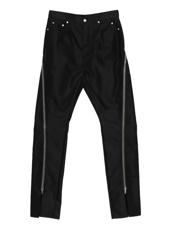 Rick Owens Zip Detail Cotton Blend Trousers - Black