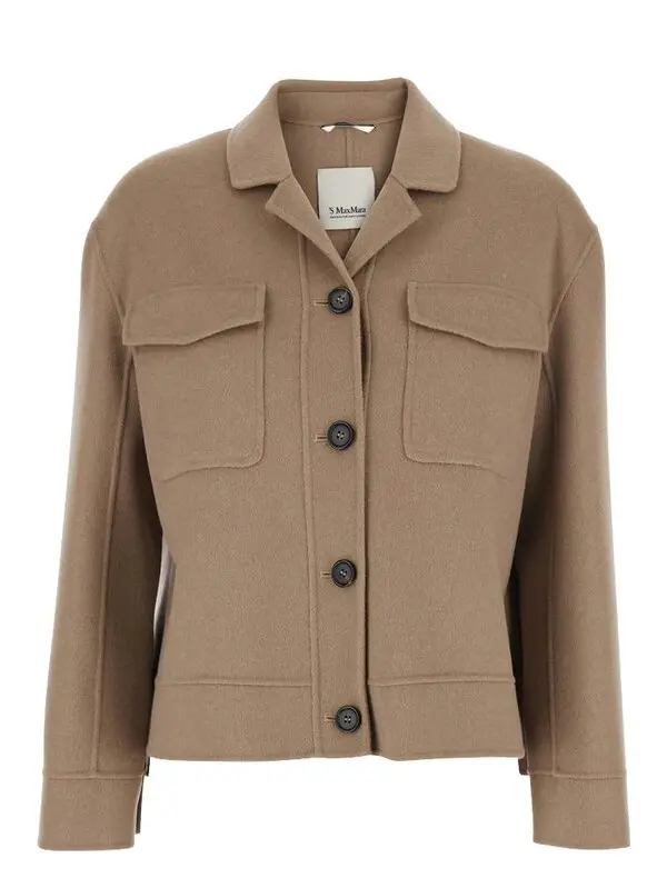 Max Mara Virgin Wool Military Jacket - Cream