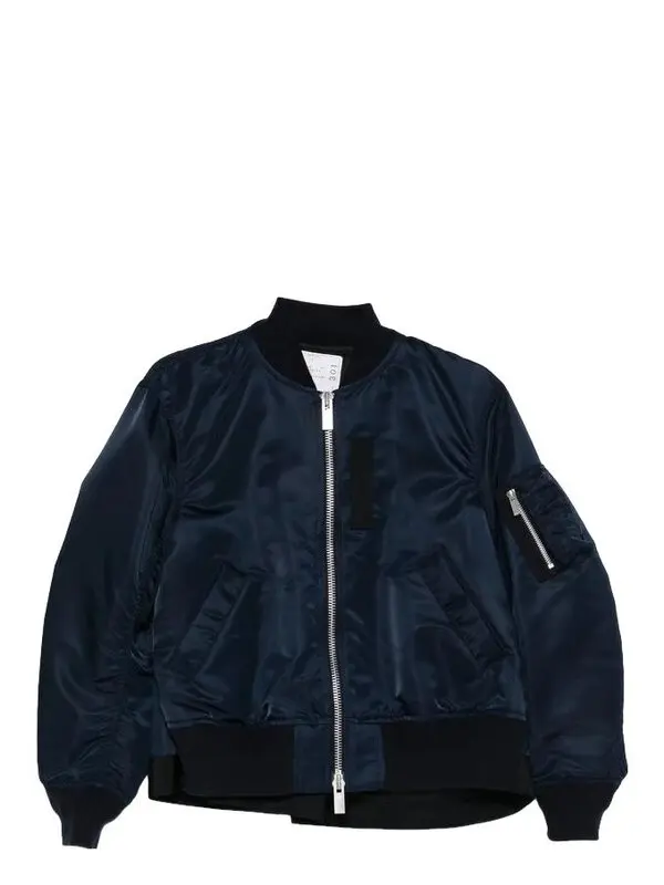 Sacai Dark Zip-up Bomber Jacket - Blue