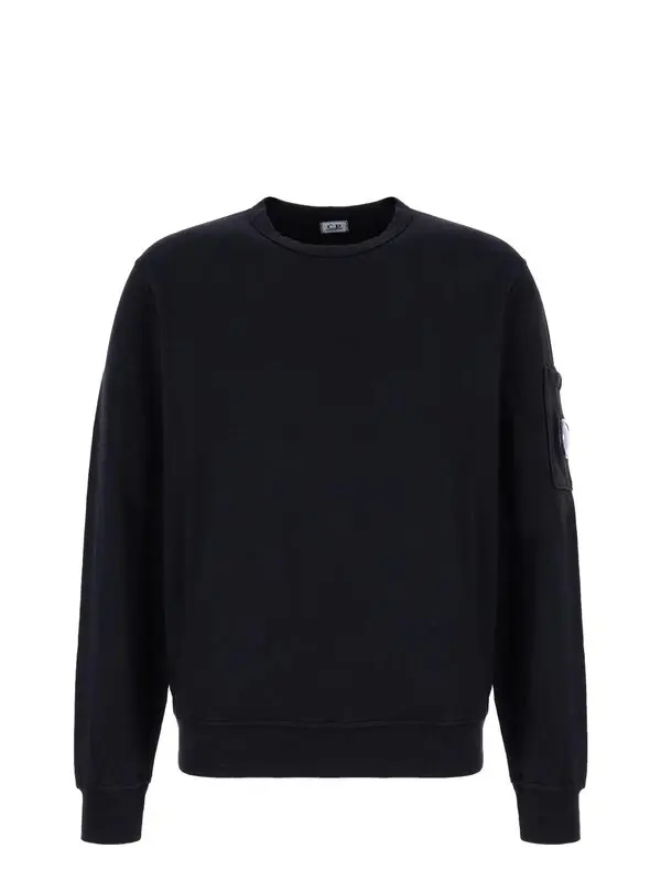 C.P. COMPANY Crewneck Sweatshirt With Logo Badge - Blue