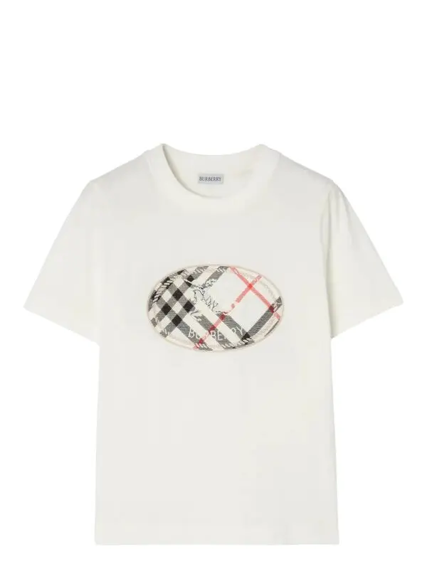 Burberry Cotton T-shirt With Knight Stamp - White