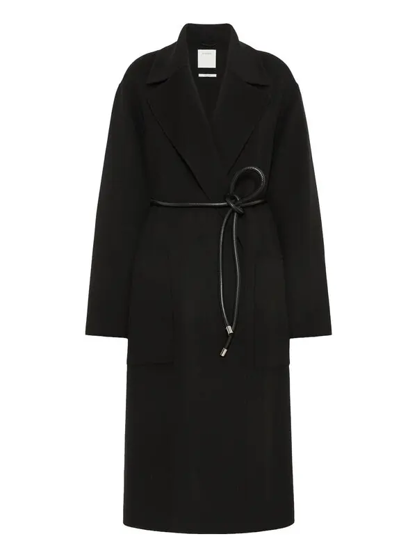 Sportmax Long Oversized Wool Coat - Black