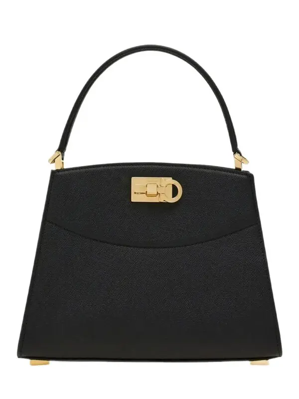 FERRAGAMO Top Handle Bag With Clasp - Black