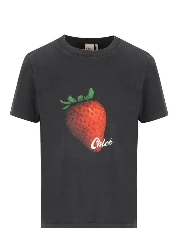 Chloé Printed Cotton T-shirt - Black