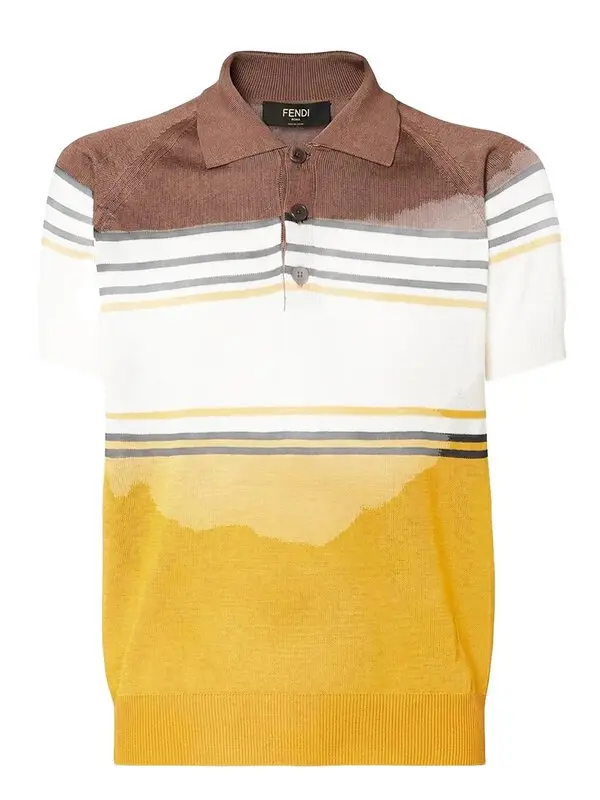 Fendi Striped Viscose Polo Shirt - Multicolor