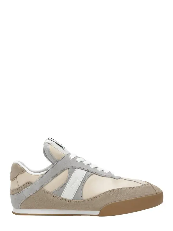 Chloé Leather And Suede Kick Sneakers - Gray