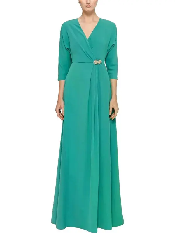 NISSA Crystal-embellished Maxi Dress - Green