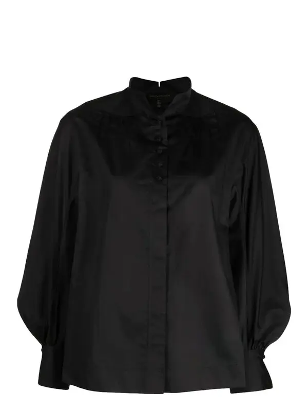 Shiatzy Chen Knotted-button Poplin Shirt - Black
