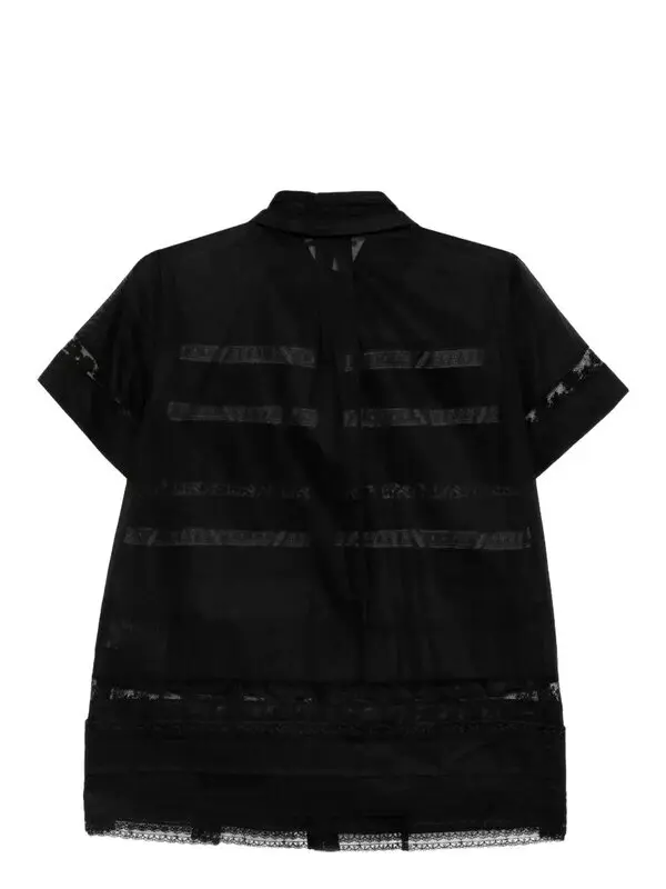 Dice Kayek Paneled Lace-trim Shirt - Black