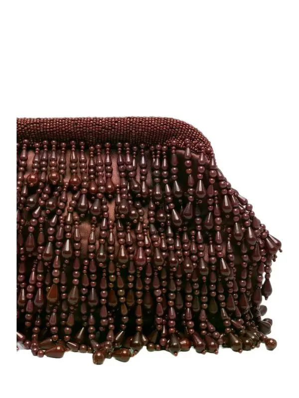 SIMONMILLER Beaded Fringe Clutch Bag - Brown