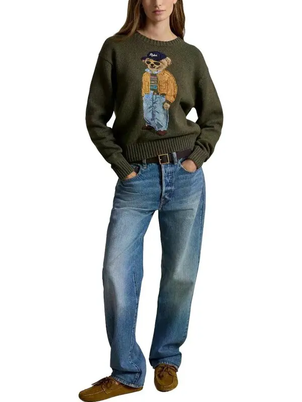 Polo Ralph Lauren Embroidered Cotton Crewneck Sweater - Green
