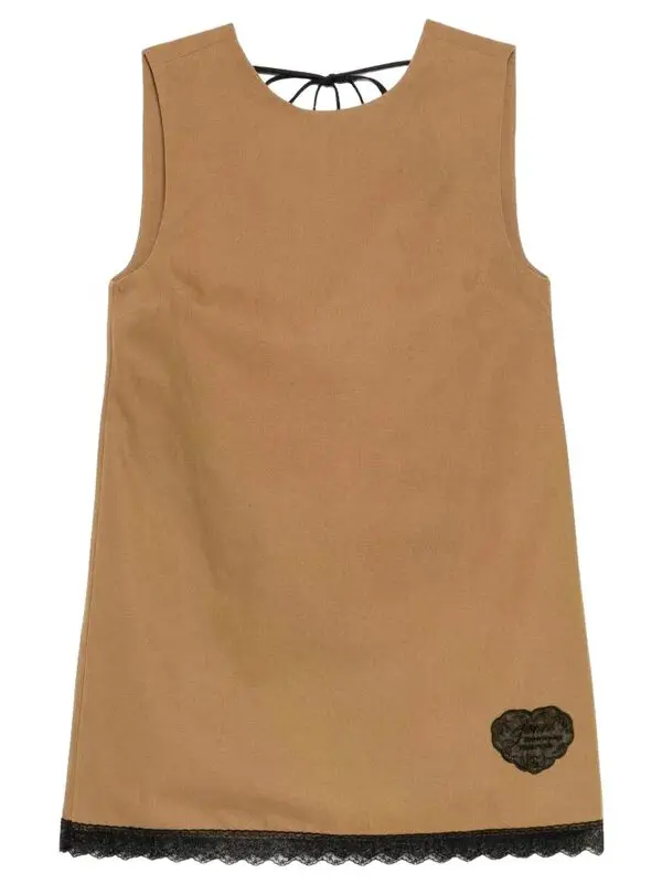 GANNI Lace-trimmed Sleeveless Dress - Brown