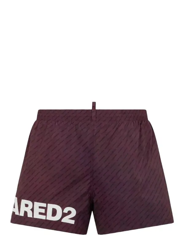 Dsquared2 Midi Swim Boxers With All-over Logo Print - Purple