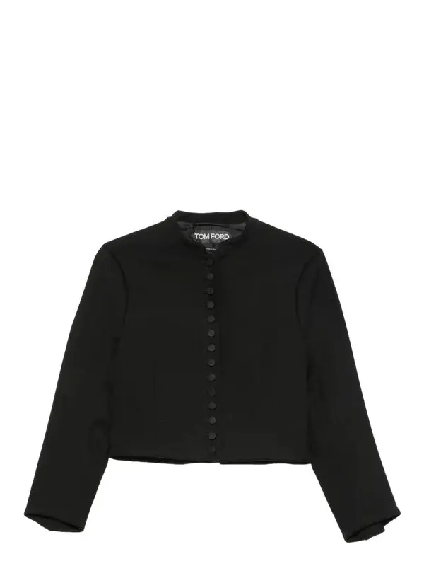 TOM FORD Grain De Poudre Cropped Jacket - Black