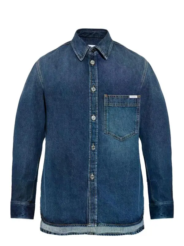Givenchy Logo-patch Denim Shirt - Blue