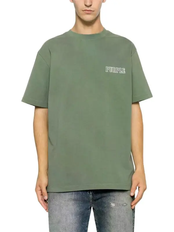 PURPLE BRAND Logo-print Jersey T-shirt - Green
