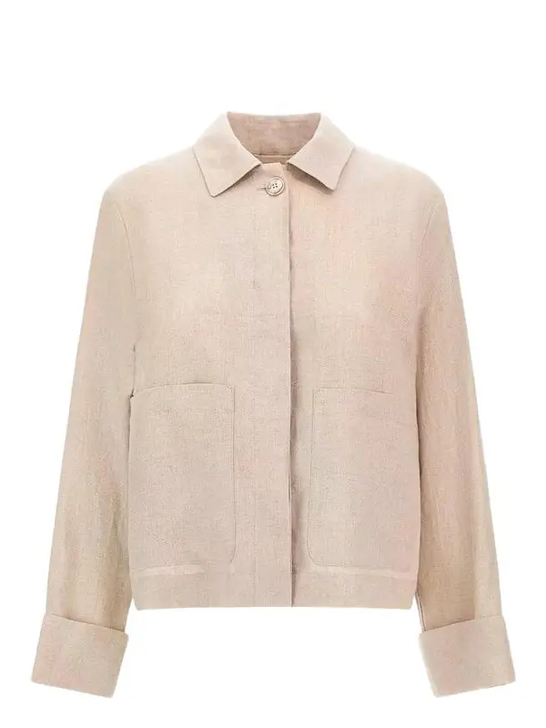 Herno Linen Fade-effect Jacket - Neutrals