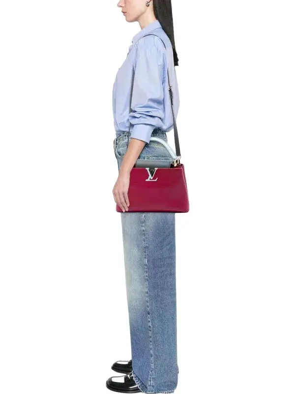 LOUIS VUITTON Tricolor Capucines Pm Satchel - Red