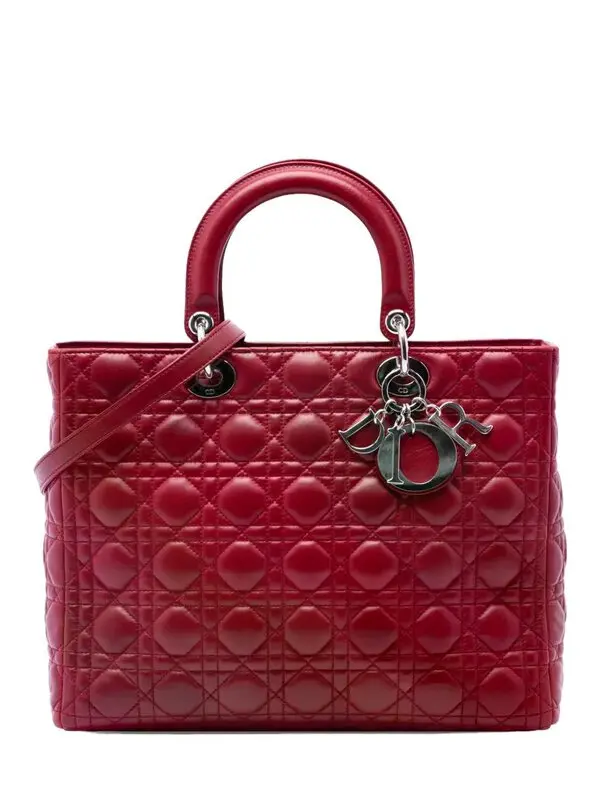 Dior Lambskin Cannage Lady Satchel - Red