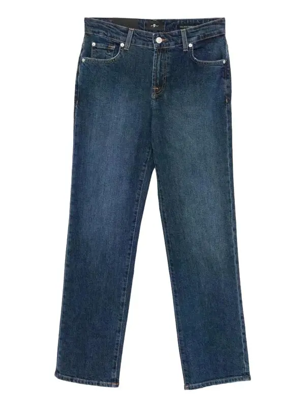 SEVEN Straight-leg Jeans With Contrast Topstitching - Blue