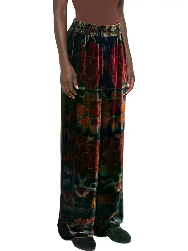 PIERRE-LOUIS MASCIA Kanada Geometric Pattern Trousers - Red