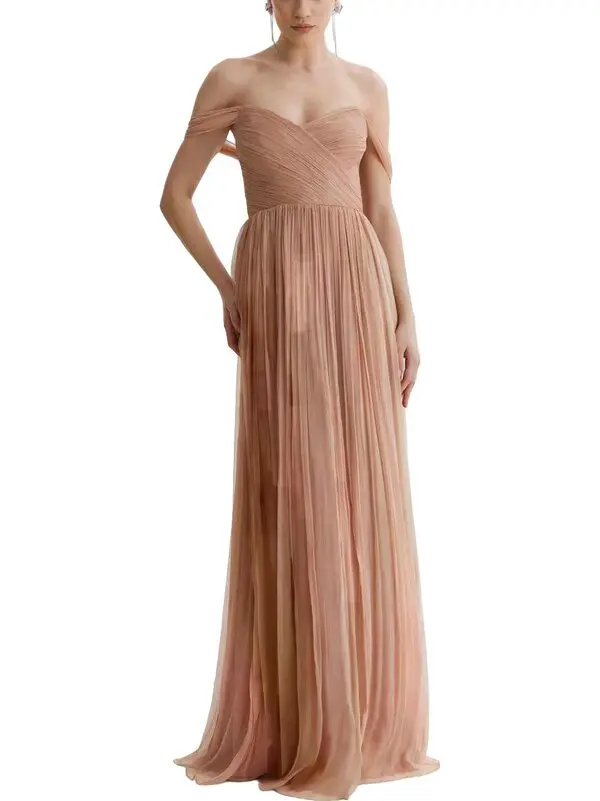FRAMBOISE Kiros Off-shoulder Gown - Neutrals