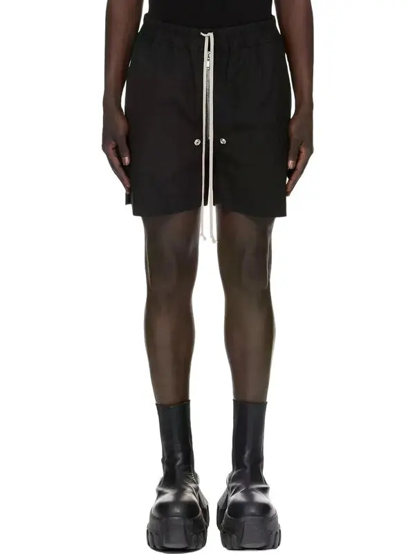 Rick Owens Bela Drawstring Waist Zip-front Shorts - Black