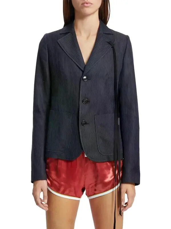 ANN DEMEULEMEESTER Pinstripe Cotton Jacket - Blue