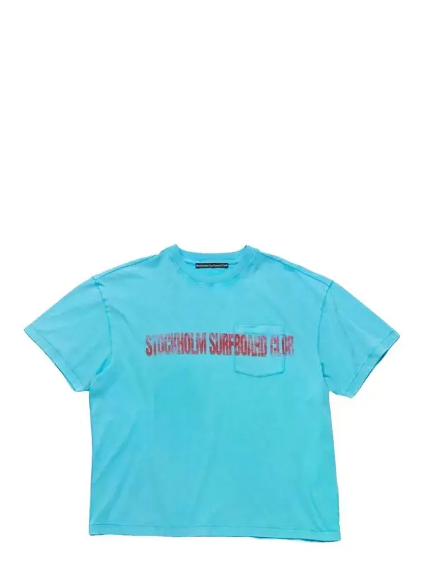 STOCKHOLM SURFBOARD CLUB Logo Print Pocket T-shirt - Blue