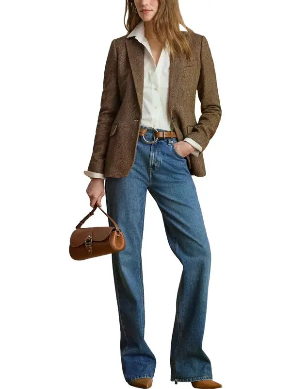 Ralph Lauren Rl67 Herringbone Blazer - Brown