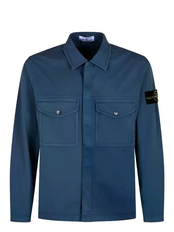 Stone Island 1200003 Logo-patch Overshirt - Blue