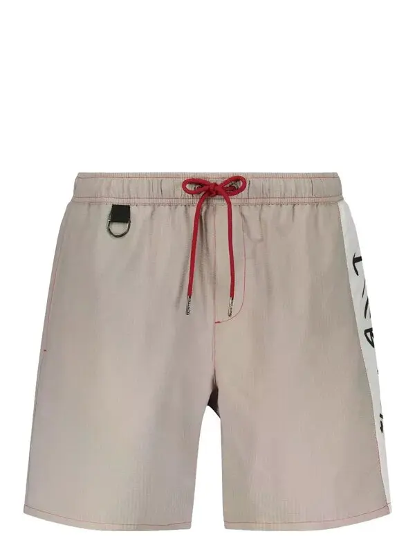 Iceberg Logo Print Swim Shorts - Neutrals