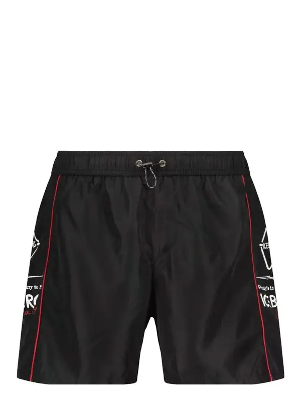 Iceberg Logo-print Swim Shorts - Black